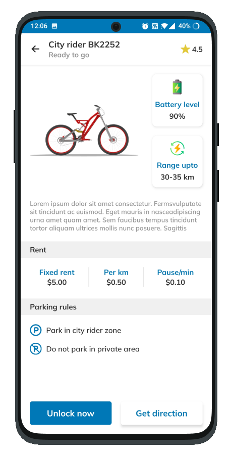 Bicycle Rental App Template in React Native | CityRider | Multi ...
