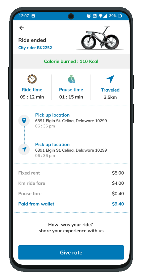 Bicycle Rental App Template in React Native | CityRider | Multi ...