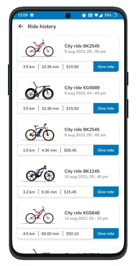 Bicycle Rental App Template in React Native | CityRider | Multi ...