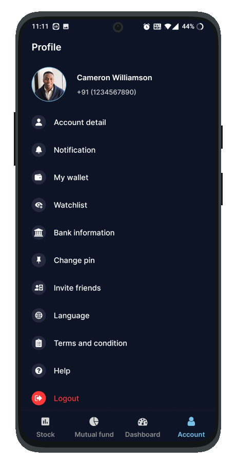 Stock And Mutual Fund Investment App Template In React Native Multi Language By Camelcasetechnology