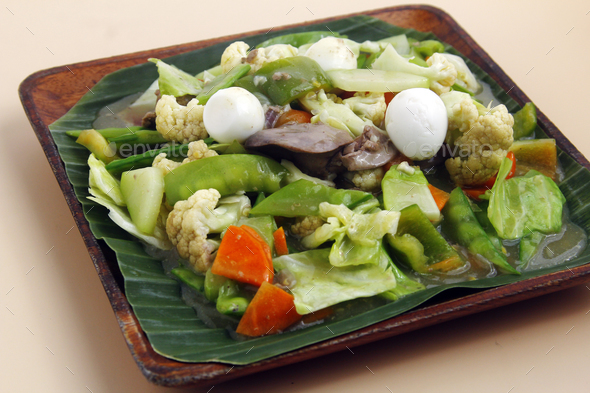Freshly cooked Filipino food called Chopsuey Stock Photo by junpinzon