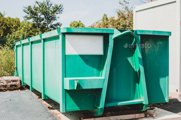 Large waste container at local sorting station Stock Photo by Portoprens
