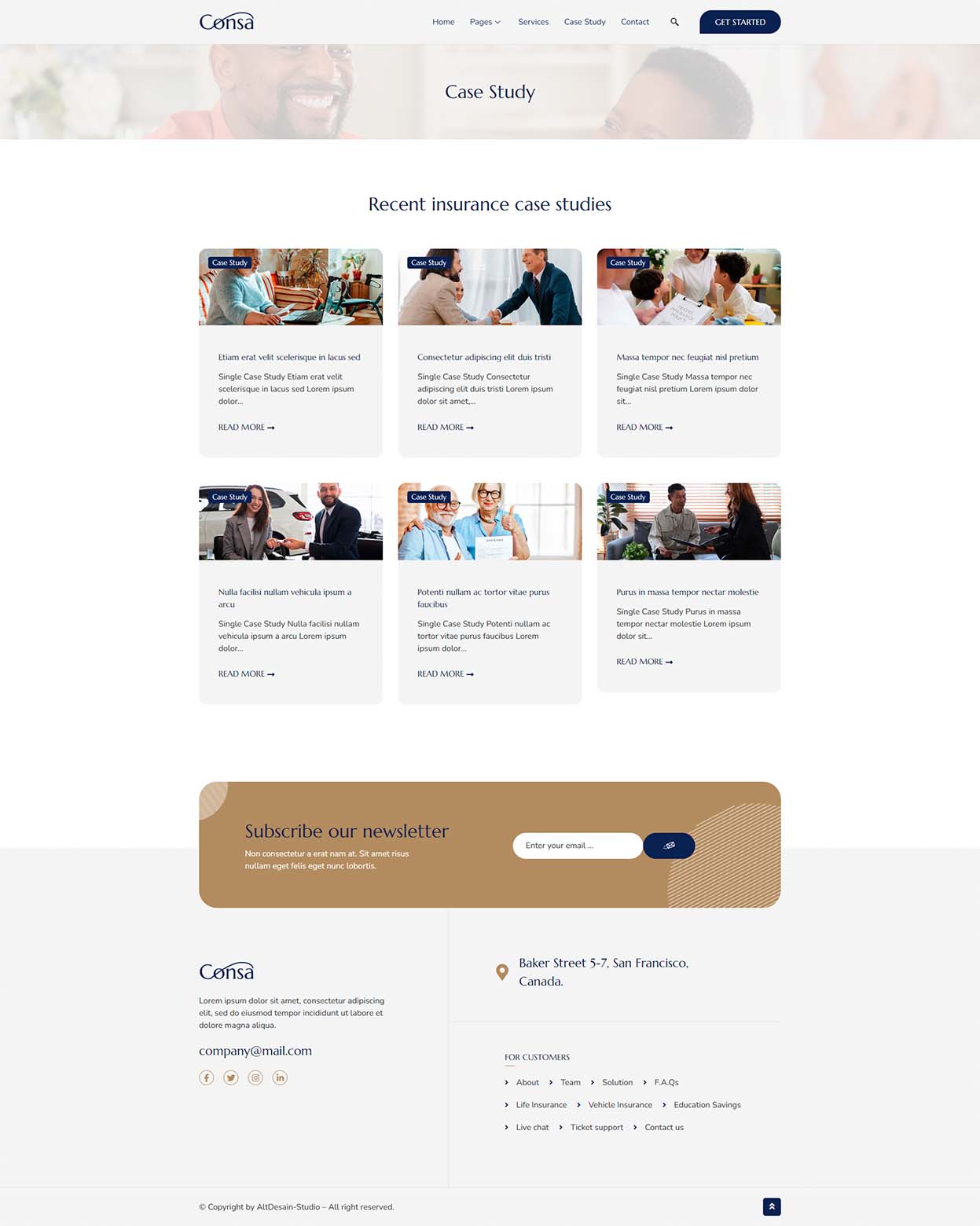 Consa - Insurance Elementor Template Kit by Alt-Desain | ThemeForest