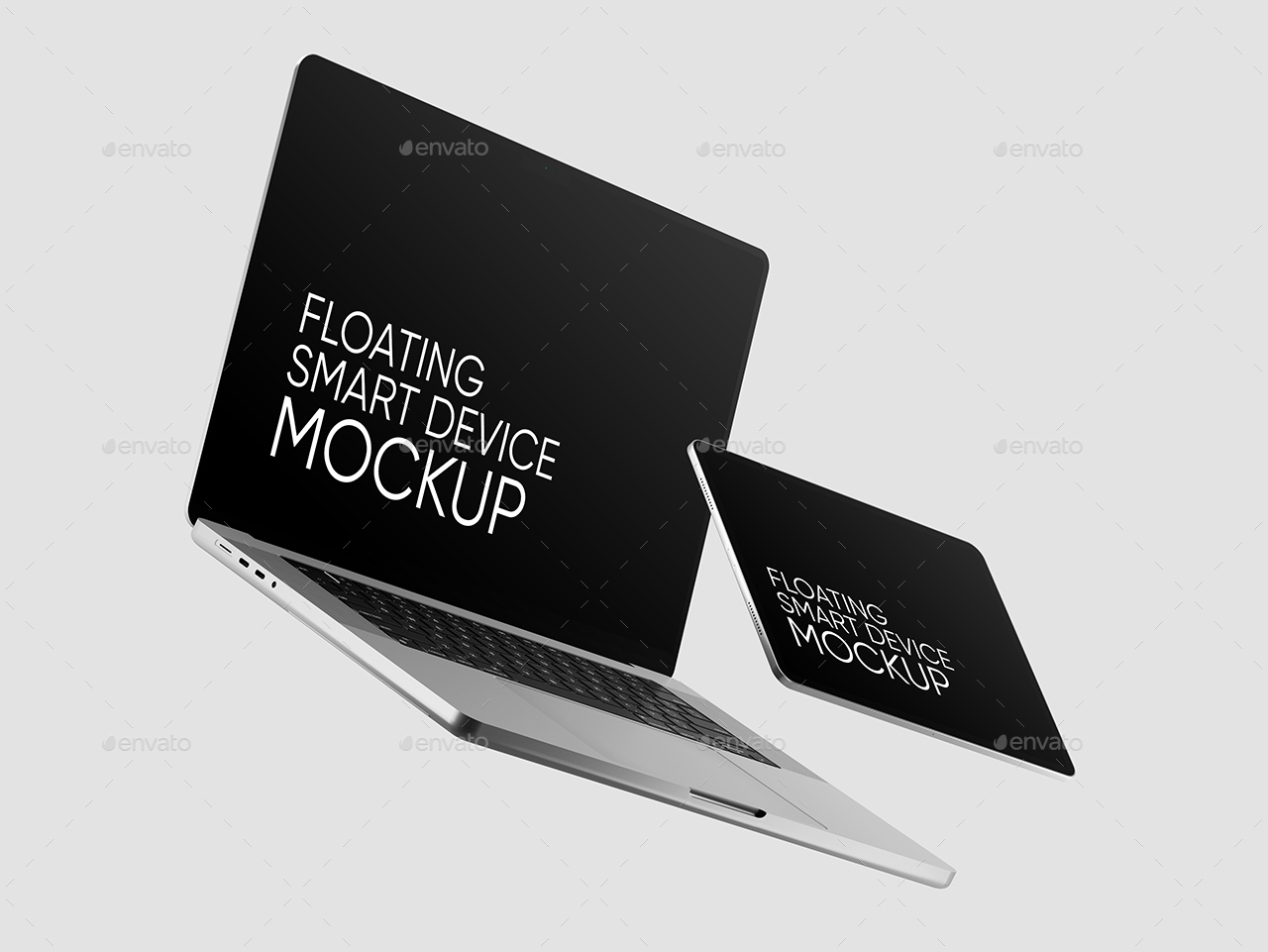 Floating Macbook and iPad Pro Mockups, Graphics | GraphicRiver