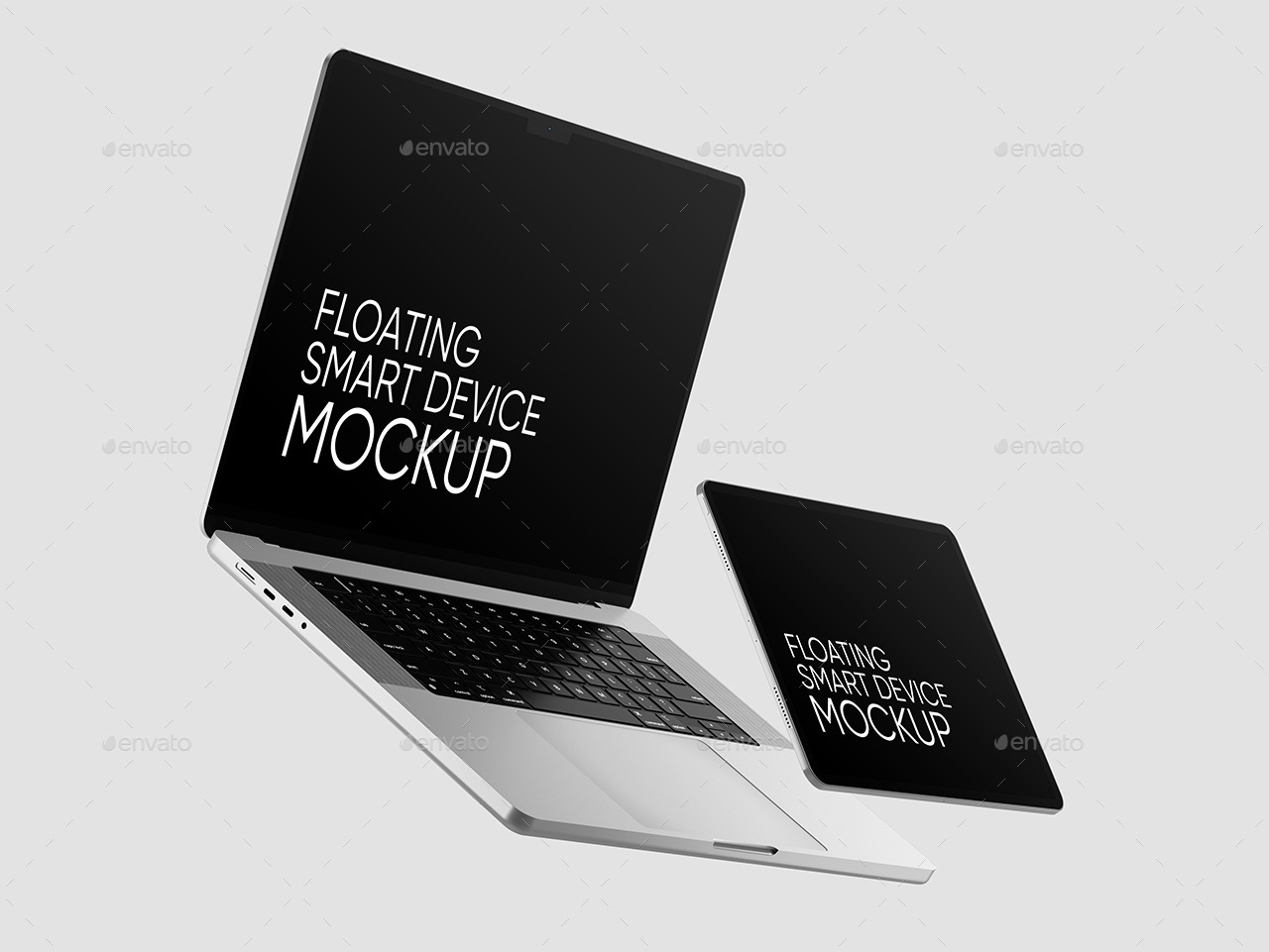Floating Macbook and iPad Pro Mockups, Graphics | GraphicRiver