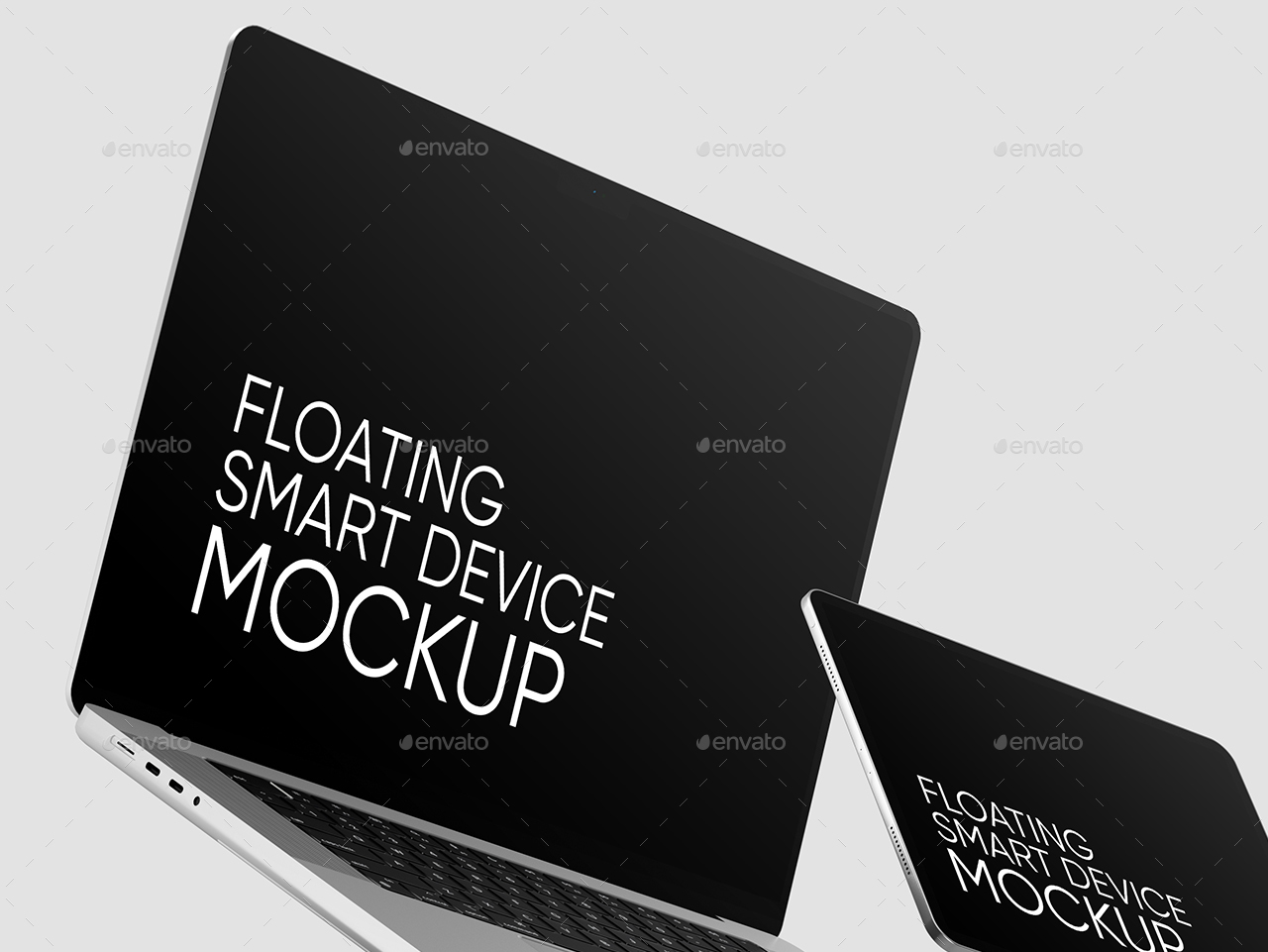 Floating Macbook and iPad Pro Mockups, Graphics | GraphicRiver