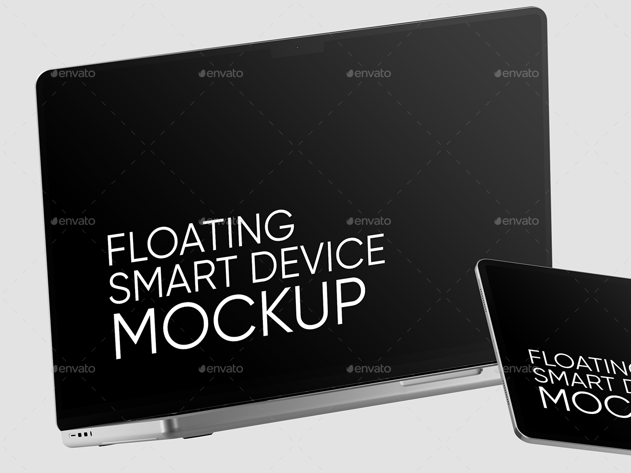 Floating Macbook and iPad Pro Mockups, Graphics | GraphicRiver
