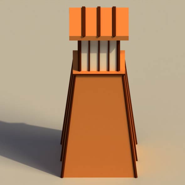 Low Poly Japanese Lamp Post by berkerdag | 3DOcean