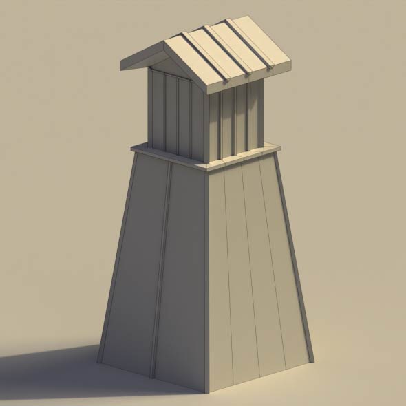 Low Poly Japanese Lamp Post by berkerdag | 3DOcean