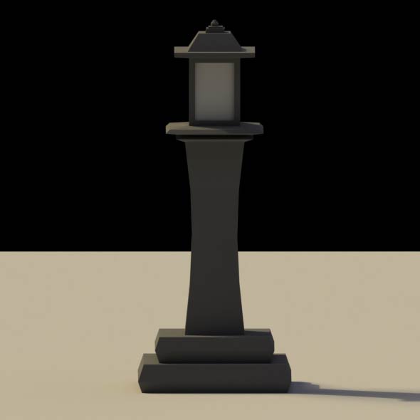 Low Poly Japanese Lamp Post 2 by berkerdag | 3DOcean