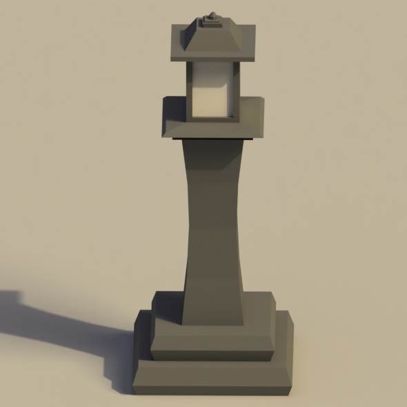 Low Poly Japanese Lamp Post 2 by berkerdag | 3DOcean