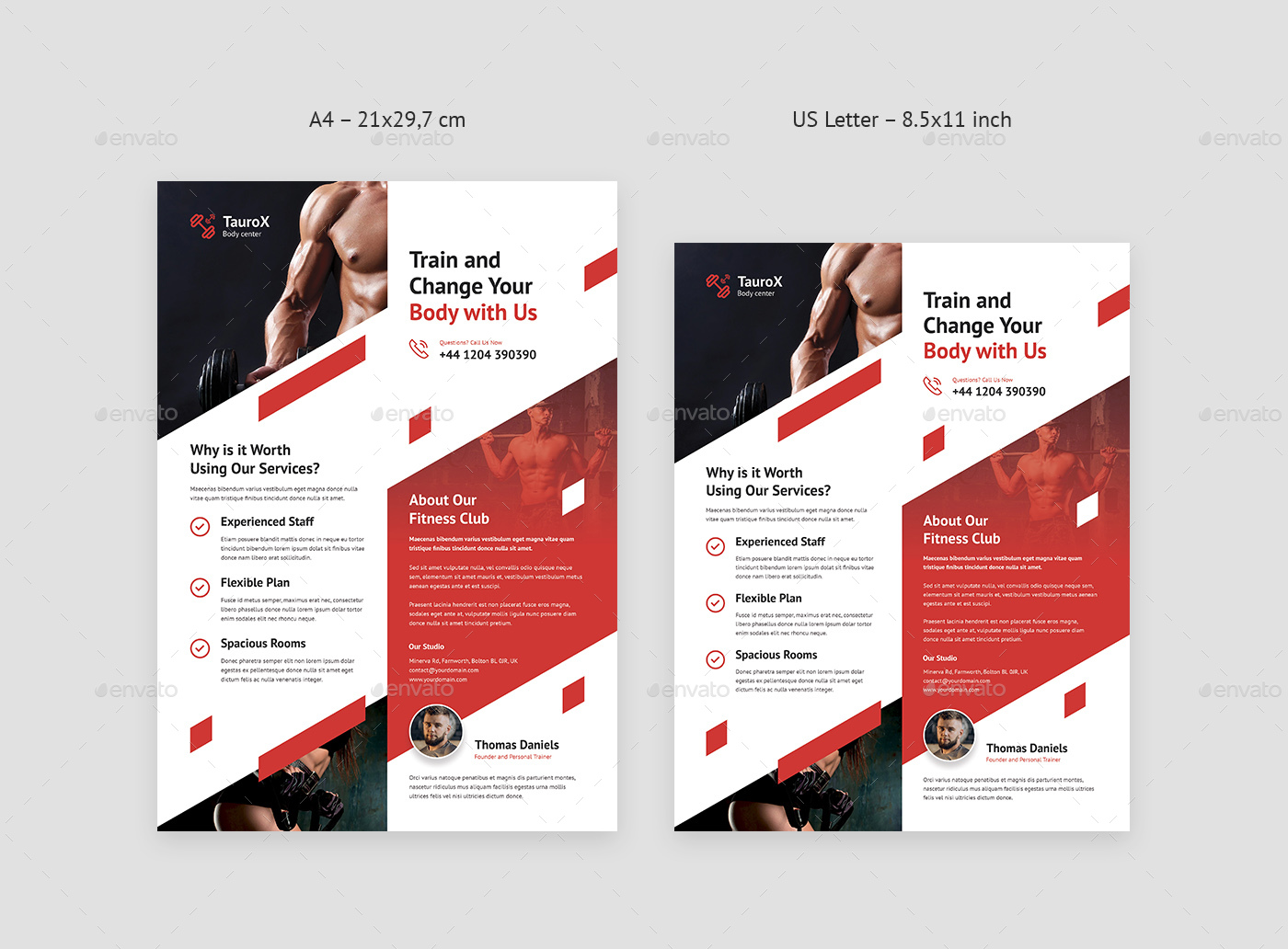 Fitness Gym Center Flyer Template, Print Templates | GraphicRiver
