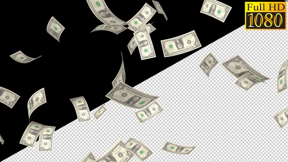 Falling Money Dollars On Alpha Channel Loops V3, Motion Graphics ...