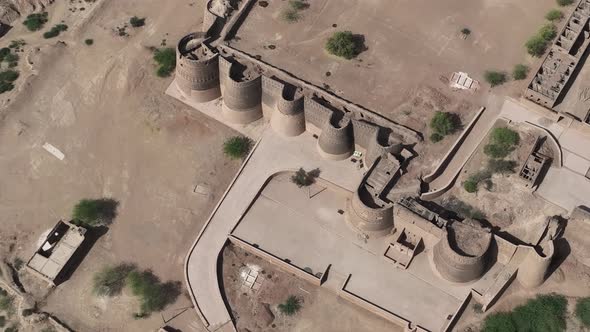 An aerial view of Derawar fort in day time, Stock Footage | VideoHive