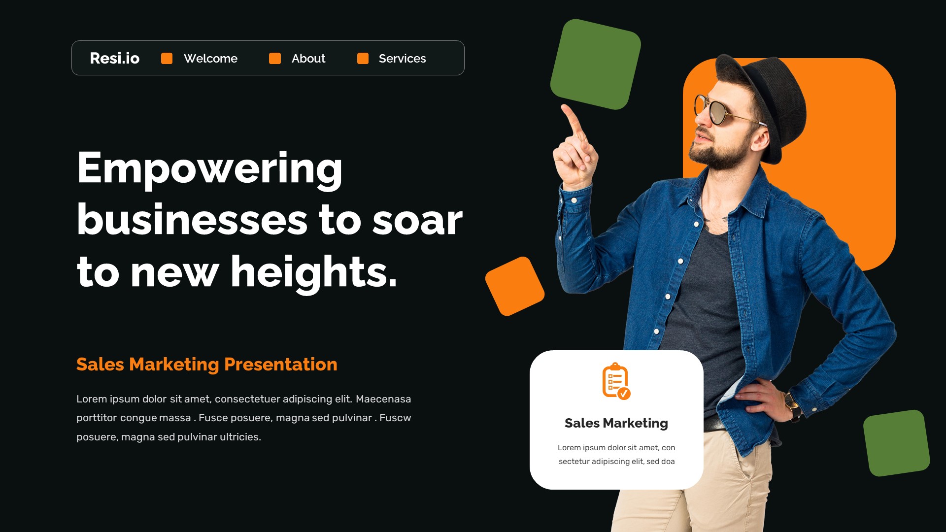 Resi.io - Sales & Marketing Powerpoint Template, Presentation Templates