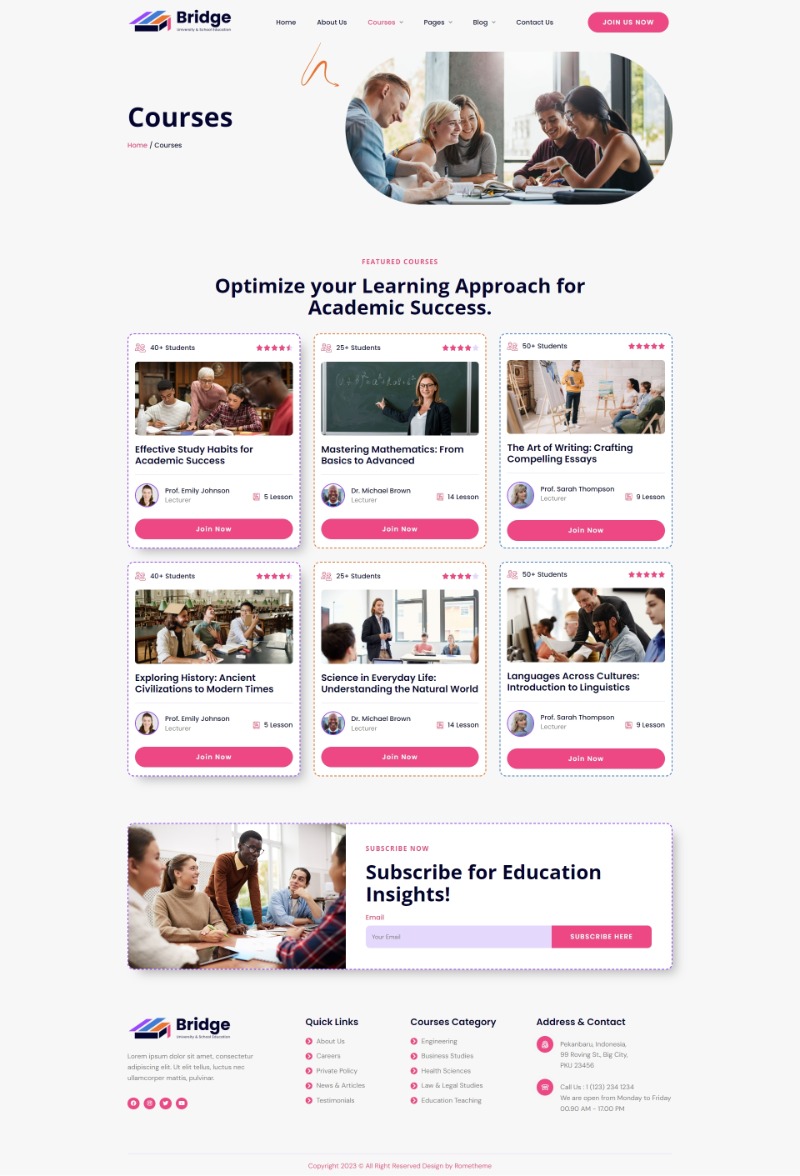 Bridge - University & School Education Elementor Template Kit by Rometheme