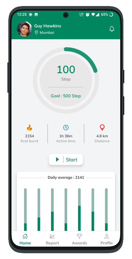 Step Counter and Calories Tracker App template in React Native | StepUp | Multi Language by ...