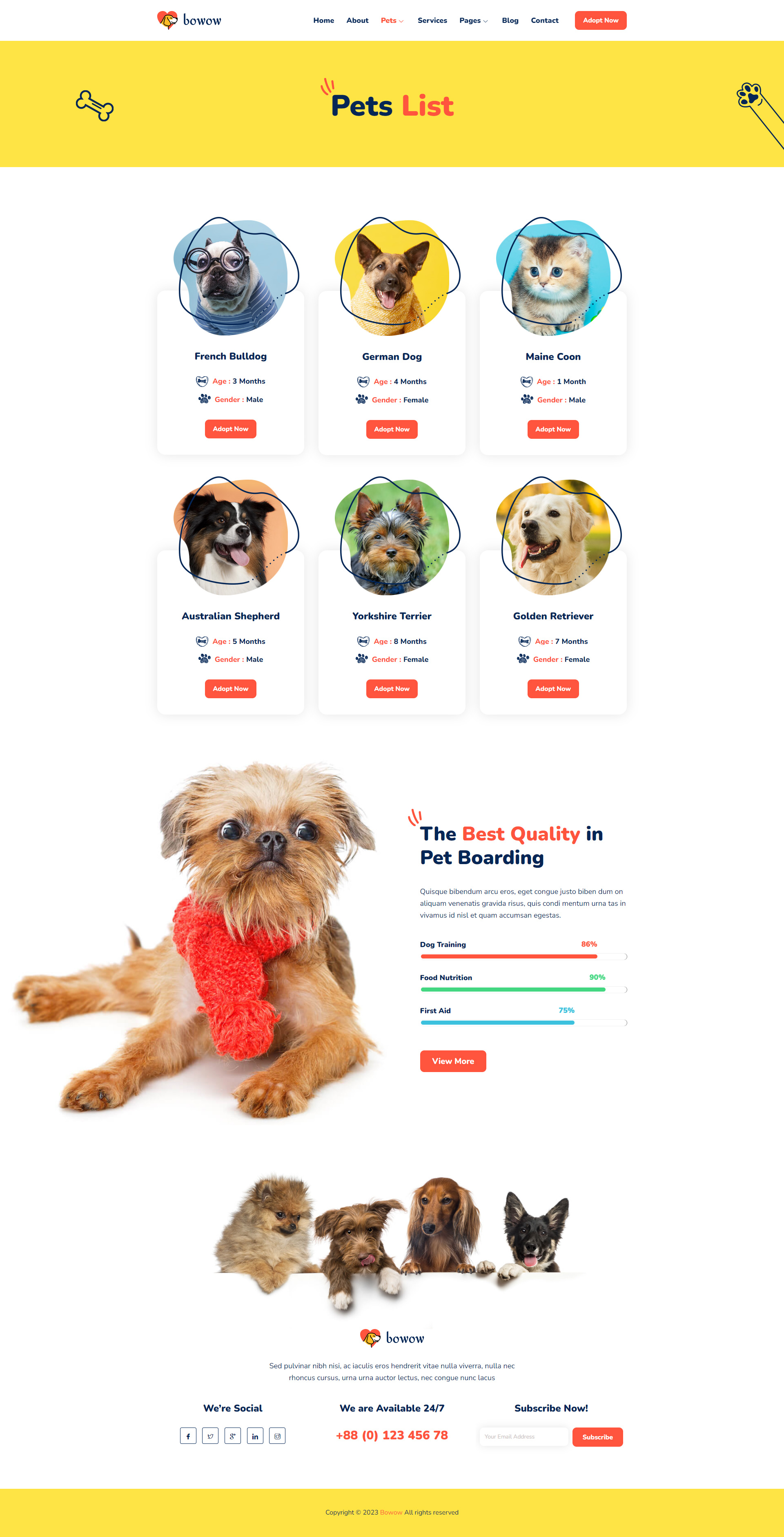 Bowow - Pet Care Services Elementor Template Kit by kinforce | ThemeForest