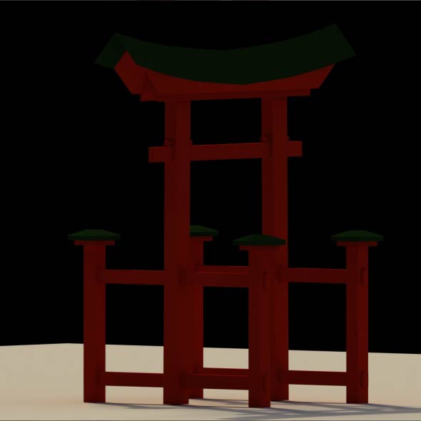 Low Poly Japanese Torii 2 by berkerdag | 3DOcean