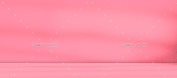 Pink Shadow Studio Room, Abstract Light Overlay on Wall Floor Table ...