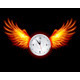 Clock with Fire Wings, Vectors | GraphicRiver