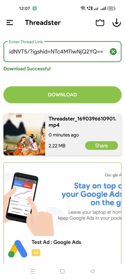 Threadster - Threads Video, Image and GIF Downloader with AdMob by G-Devs