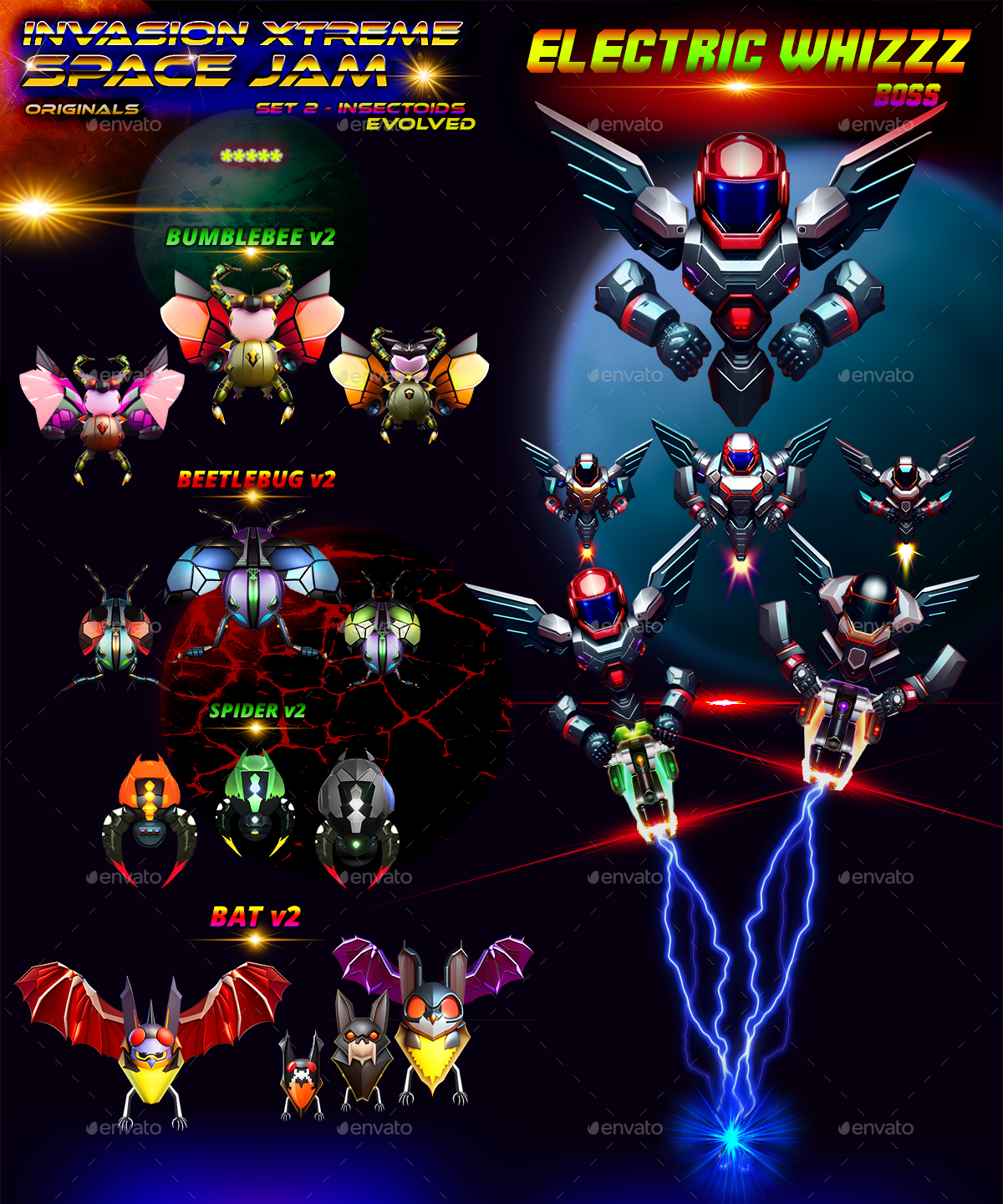 Space Shooter Assets - Space Invasion XTreme - Set 2, Game Assets ...