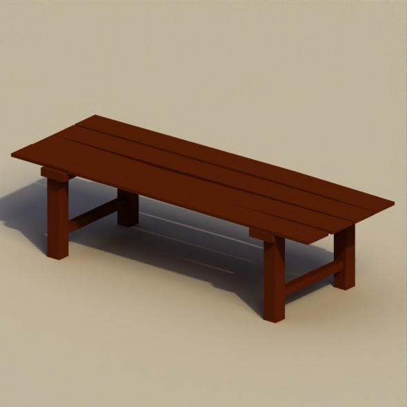 Low Poly Wooden Bench by berkerdag | 3DOcean