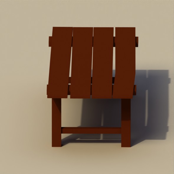 Low Poly Wooden Bench by berkerdag | 3DOcean