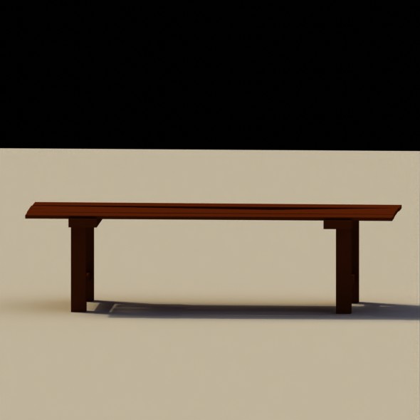 Low Poly Wooden Bench by berkerdag | 3DOcean