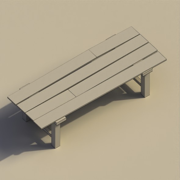 Low Poly Wooden Bench by berkerdag | 3DOcean