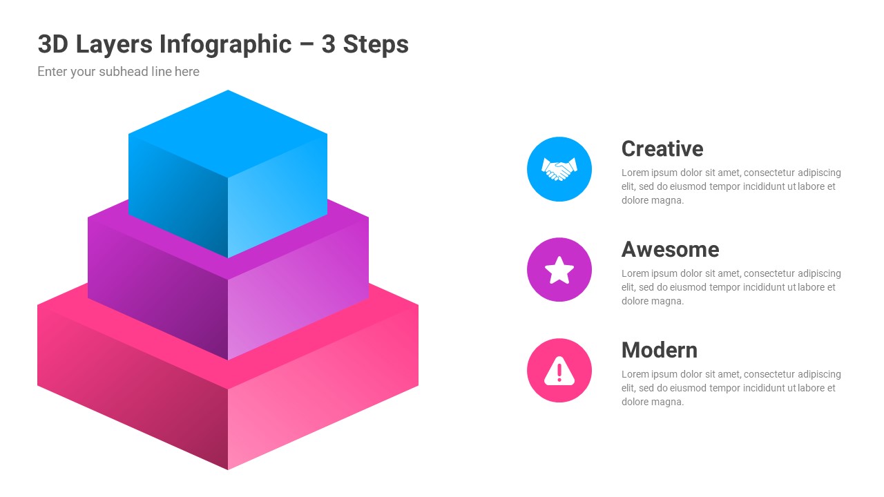 3D Layers Infographics PowerPoint Template Designs, Presentation Templates