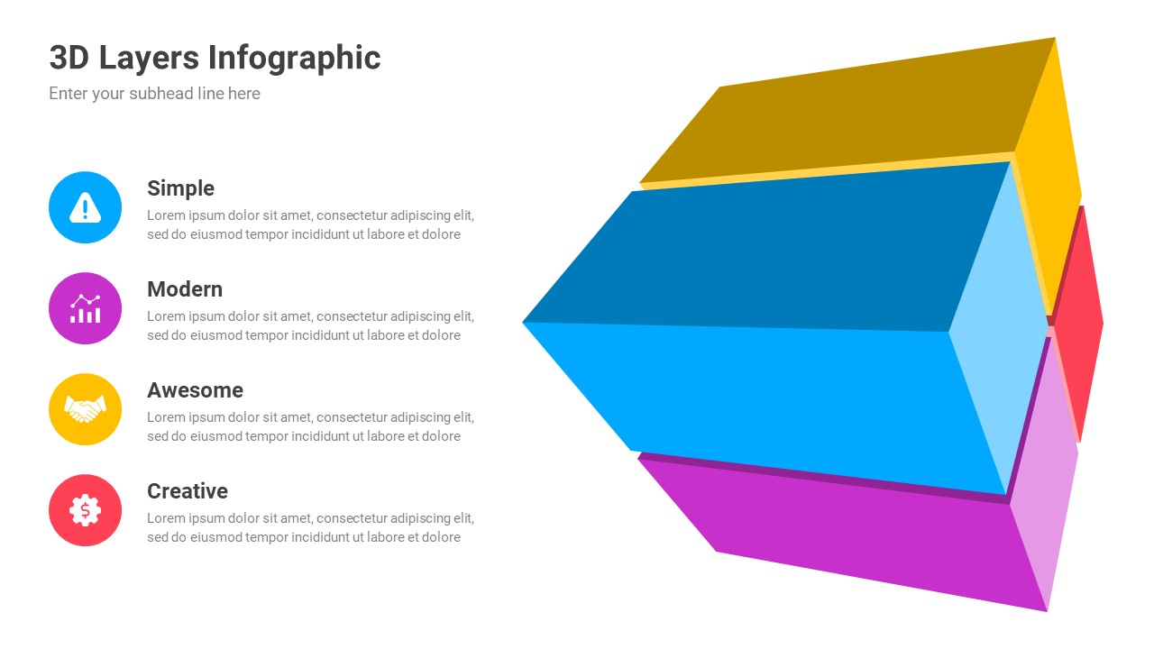 3D Layers Infographics PowerPoint Template Designs, Presentation Templates