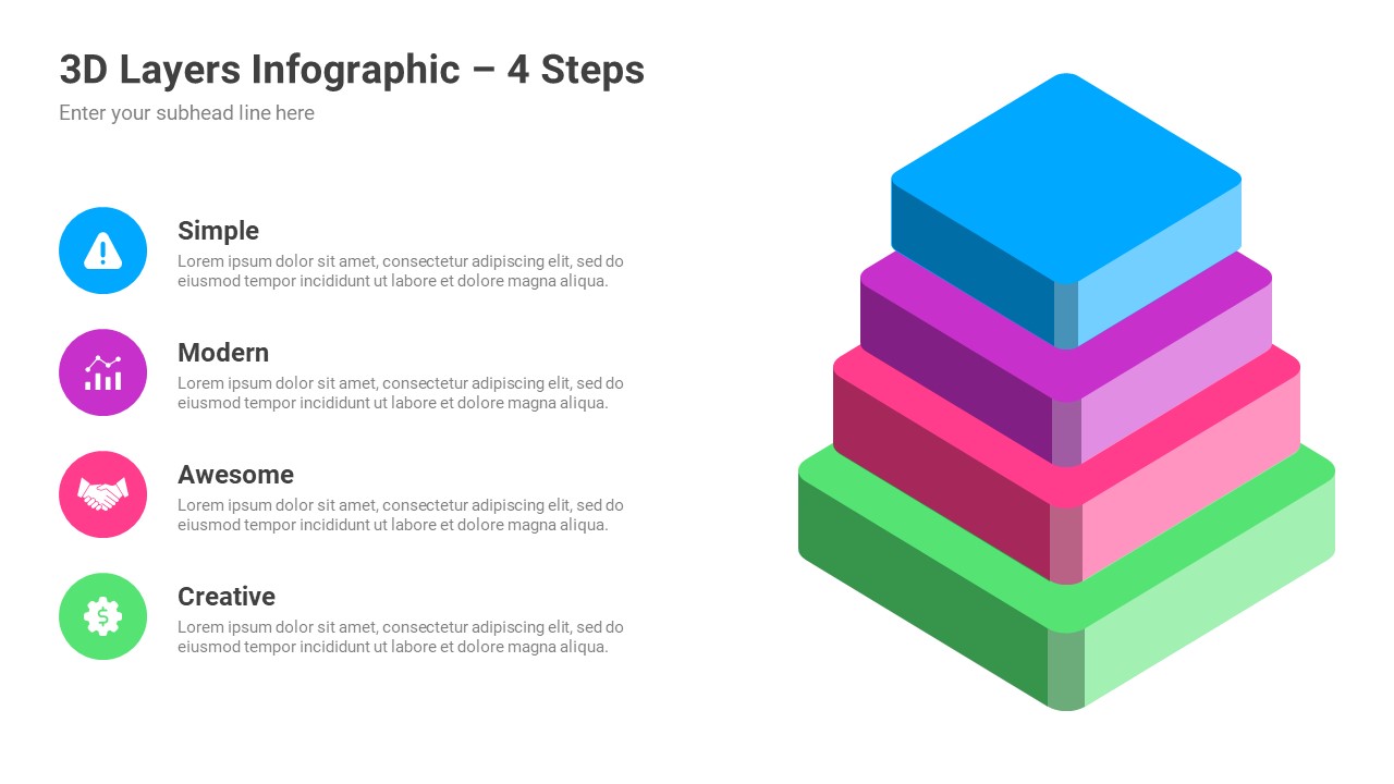 3D Layers Infographics PowerPoint Template Designs, Presentation Templates