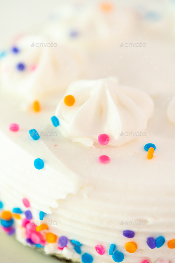 Birthday cake with funfetti sprinkles Stock Photo by arina-habich ...