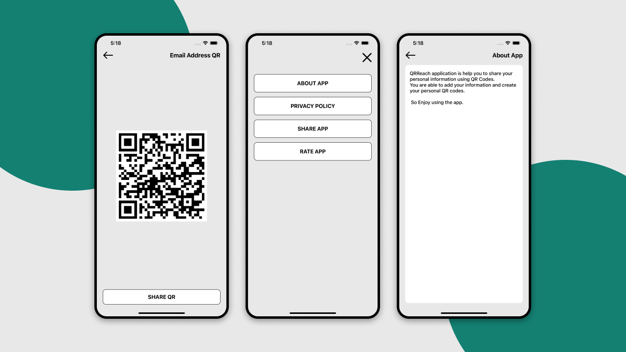 QRReach - Personal QR Generator - QR Codes - iOS App by sahilmoradiya