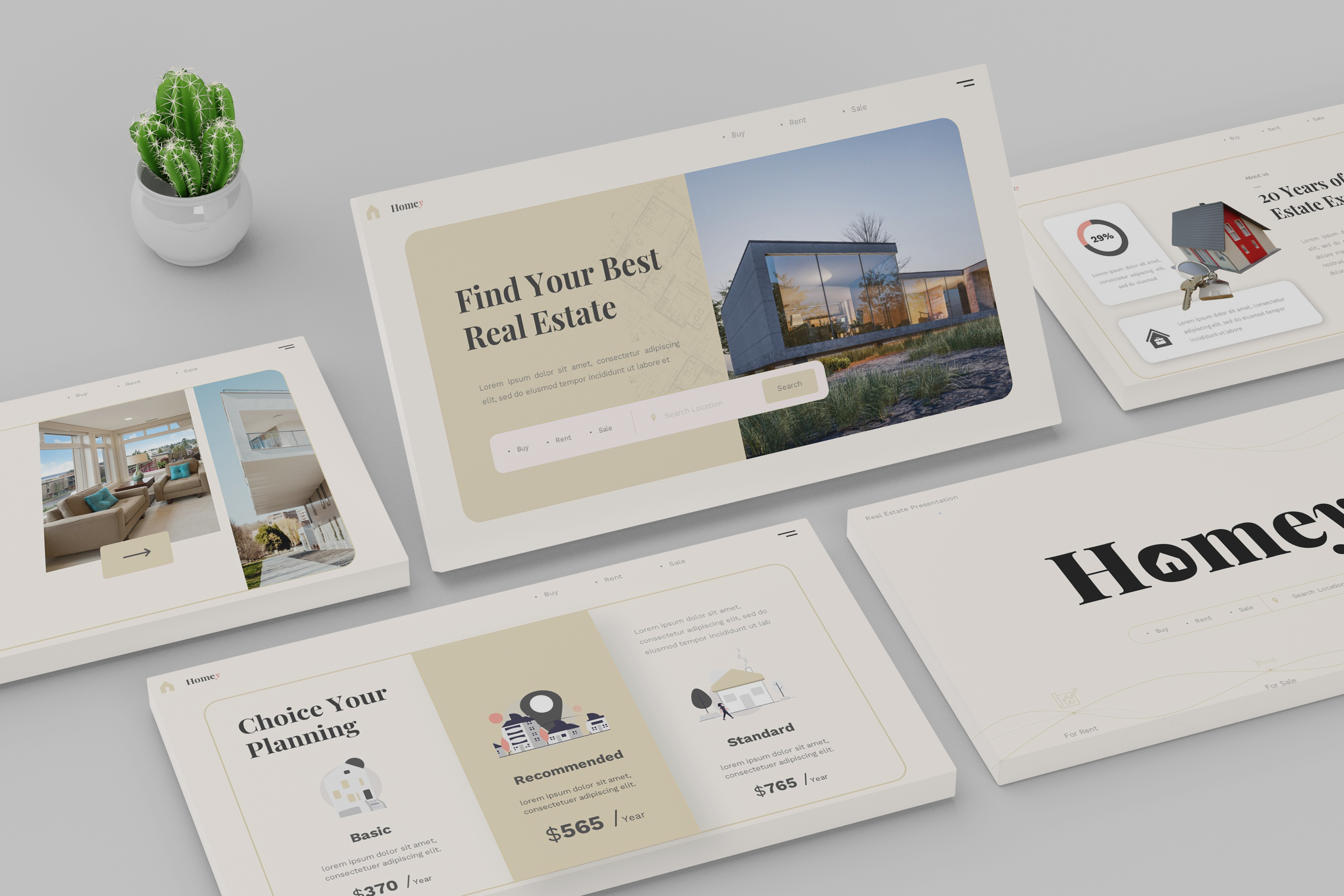 Homey - Real Estate Presentation Keynote Template, Presentation Templates