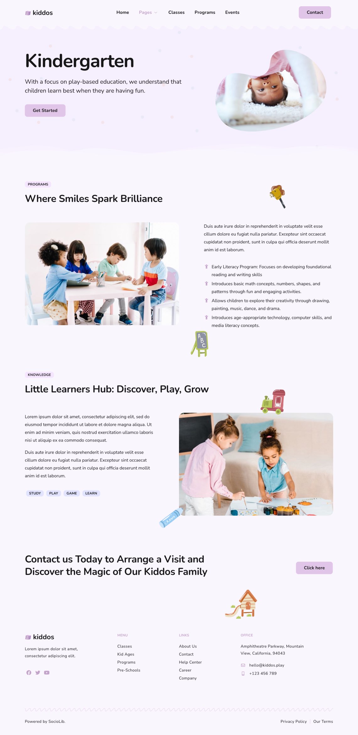Kiddos - School & Kindergarten Elementor Template Kit by sociolib ...