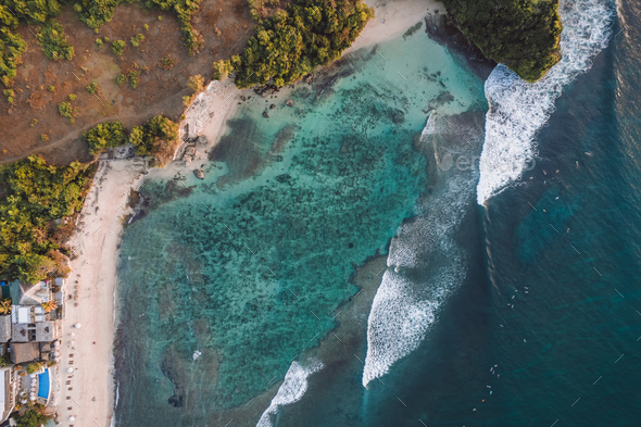 Aerial Photo of Balangan Beach at Sunset, Bali, Pecatu, Uluwatu ...