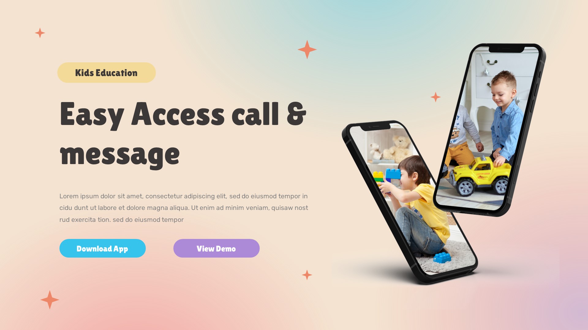 Kids Play - Kids Education Powerpoint Template, Presentation Templates