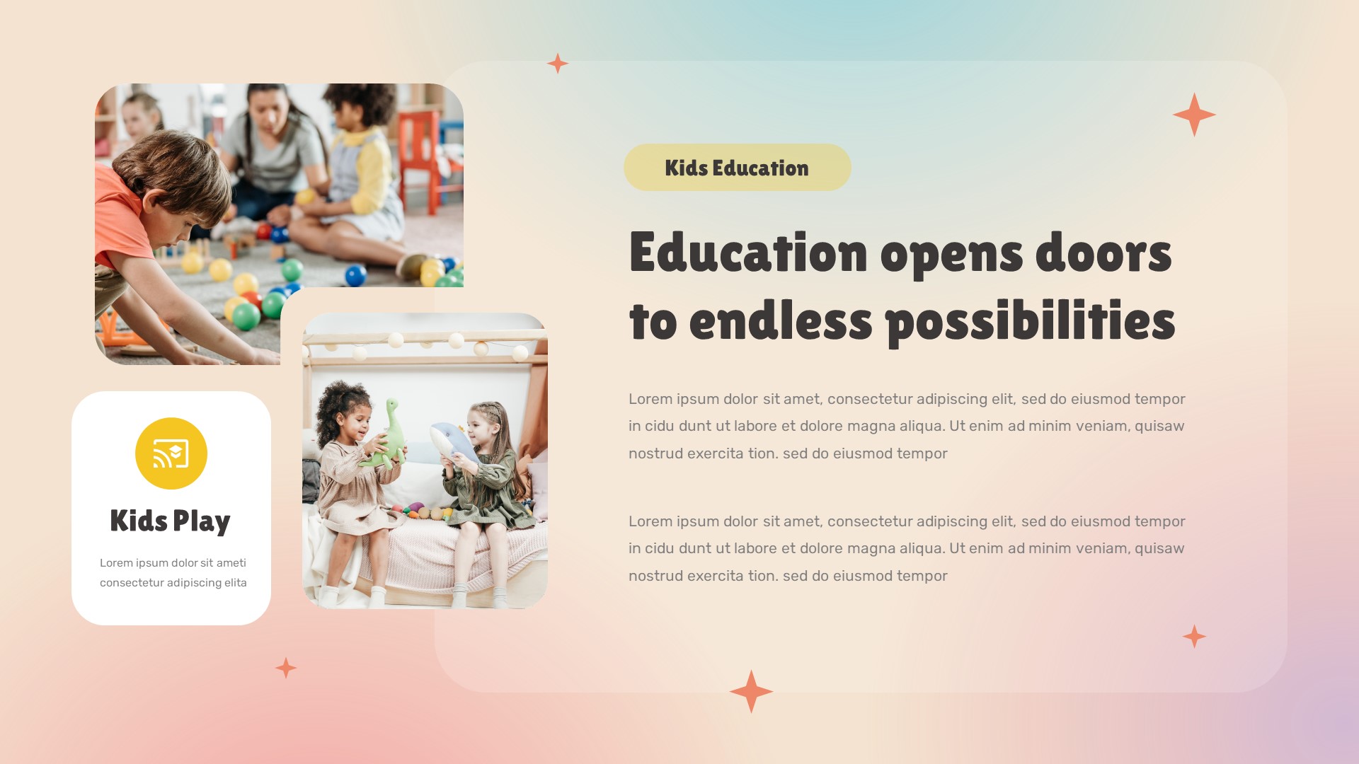 Kids Play - Kids Education Google Slides Template, Presentation Templates