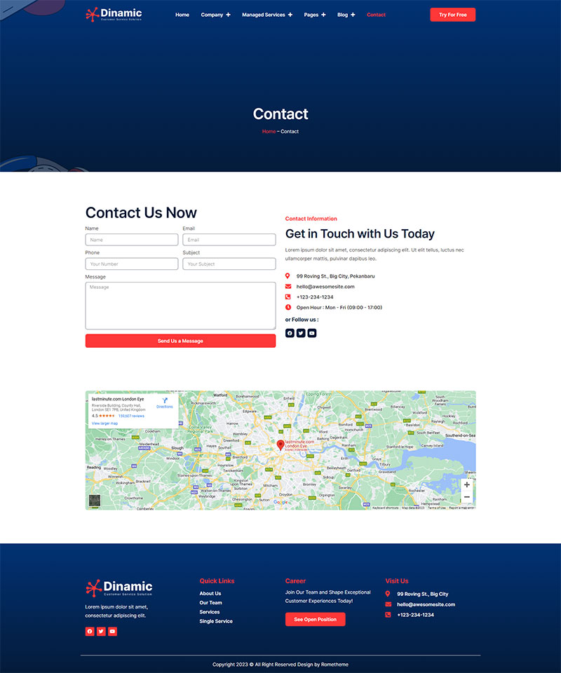 Dinamic - Customer Service & Solution Elementor Pro Template Kit by ...
