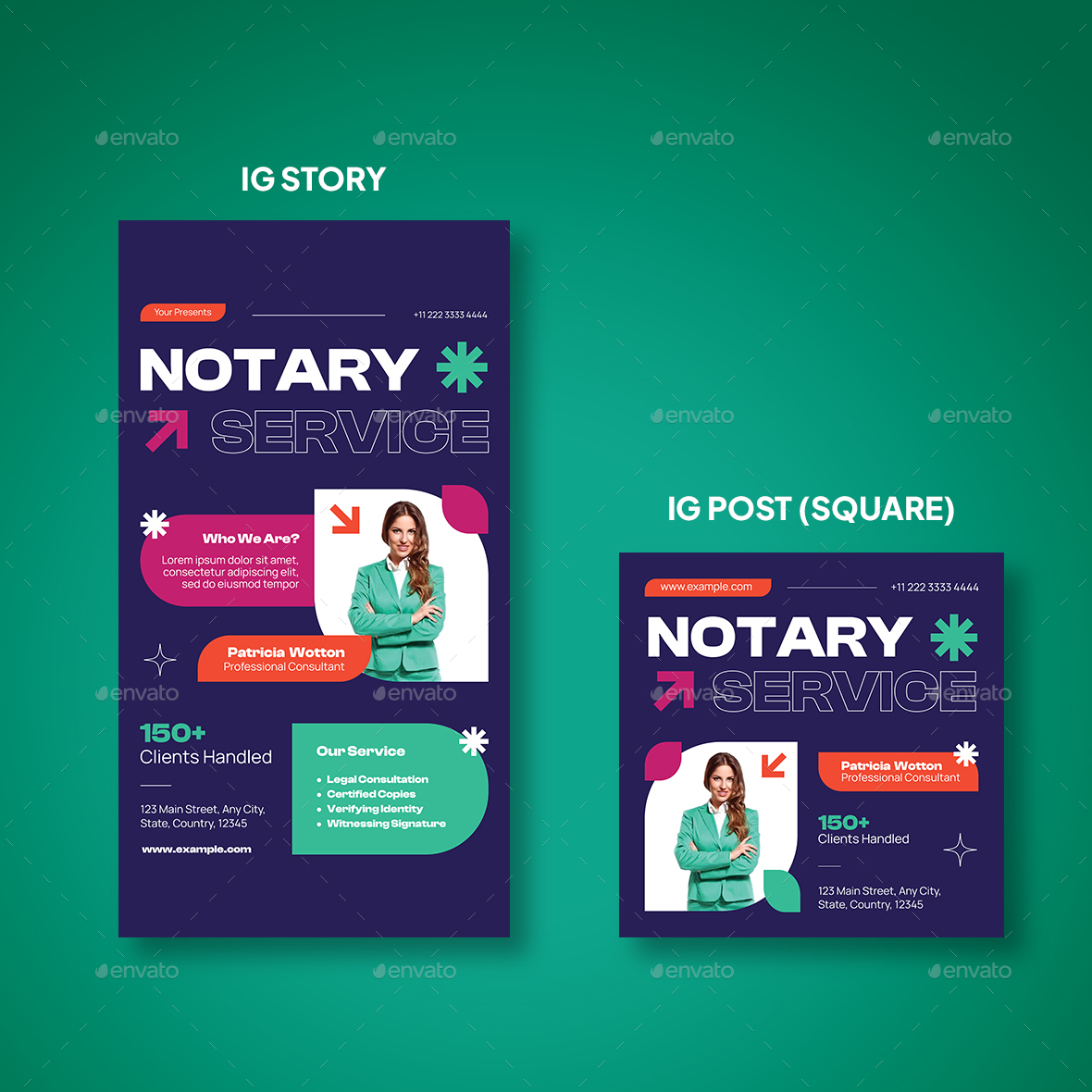 Purple Creative Notary Service Flyer Set, Print Templates | GraphicRiver