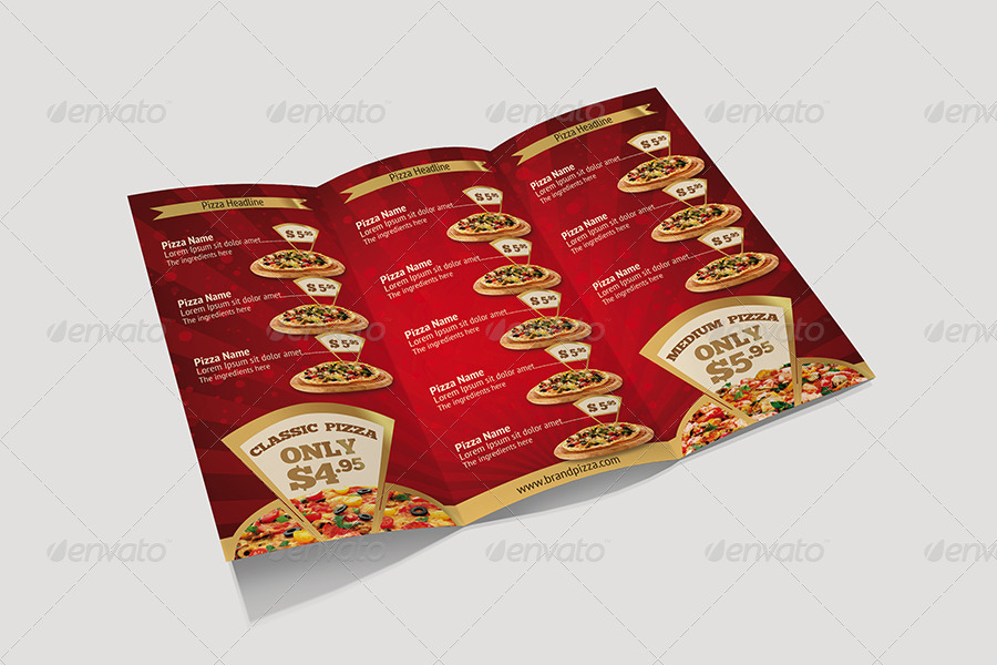 Trifold Brochure - Pizza Menu, Print Templates | GraphicRiver