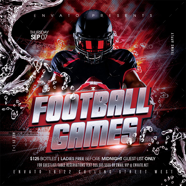 FootBall Game Flyer Template, Print Templates | GraphicRiver