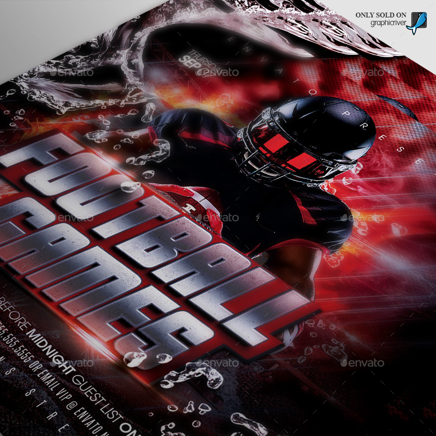 FootBall Game Flyer Template, Print Templates | GraphicRiver