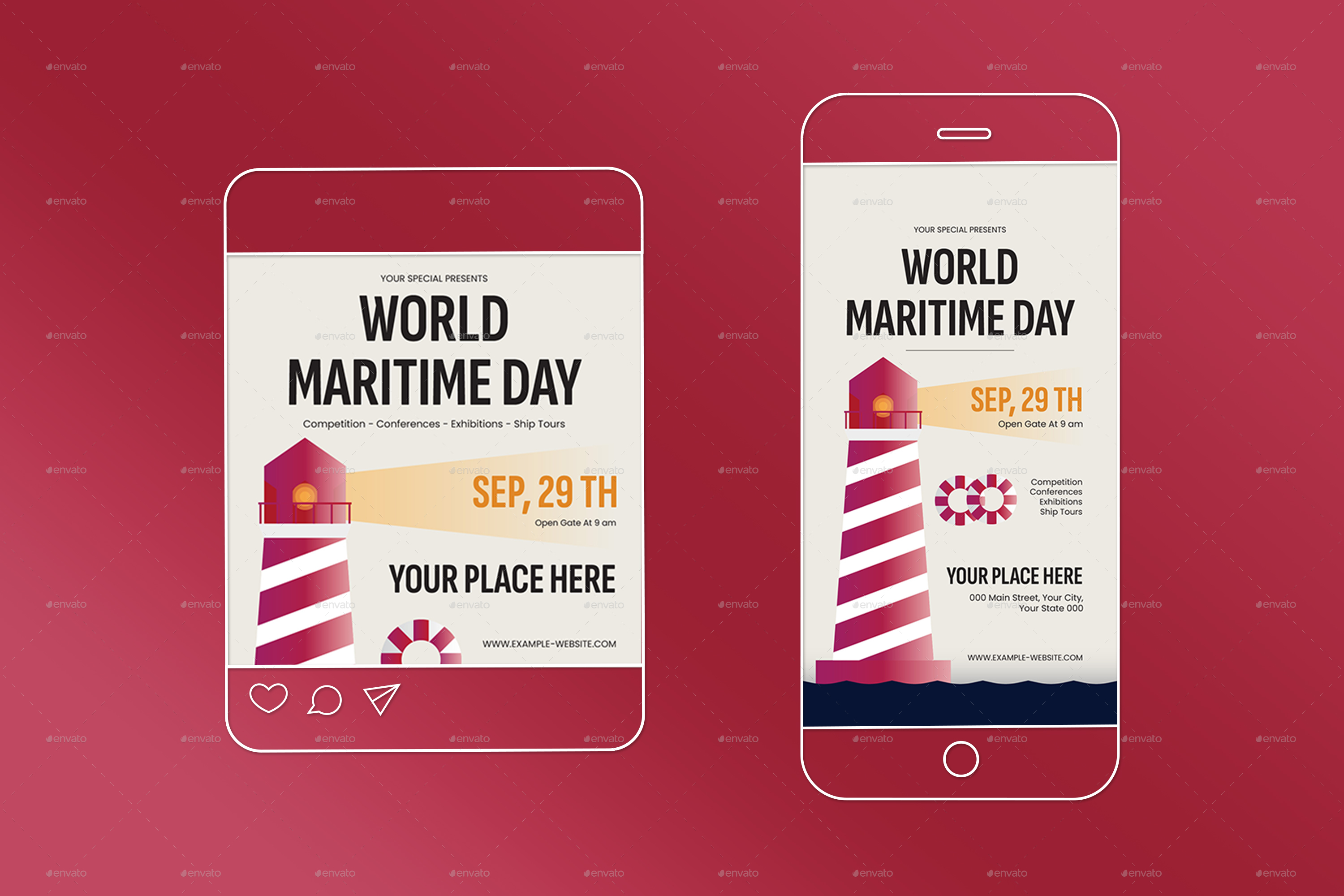 World Maritime Day Flyer Set, Print Templates | GraphicRiver