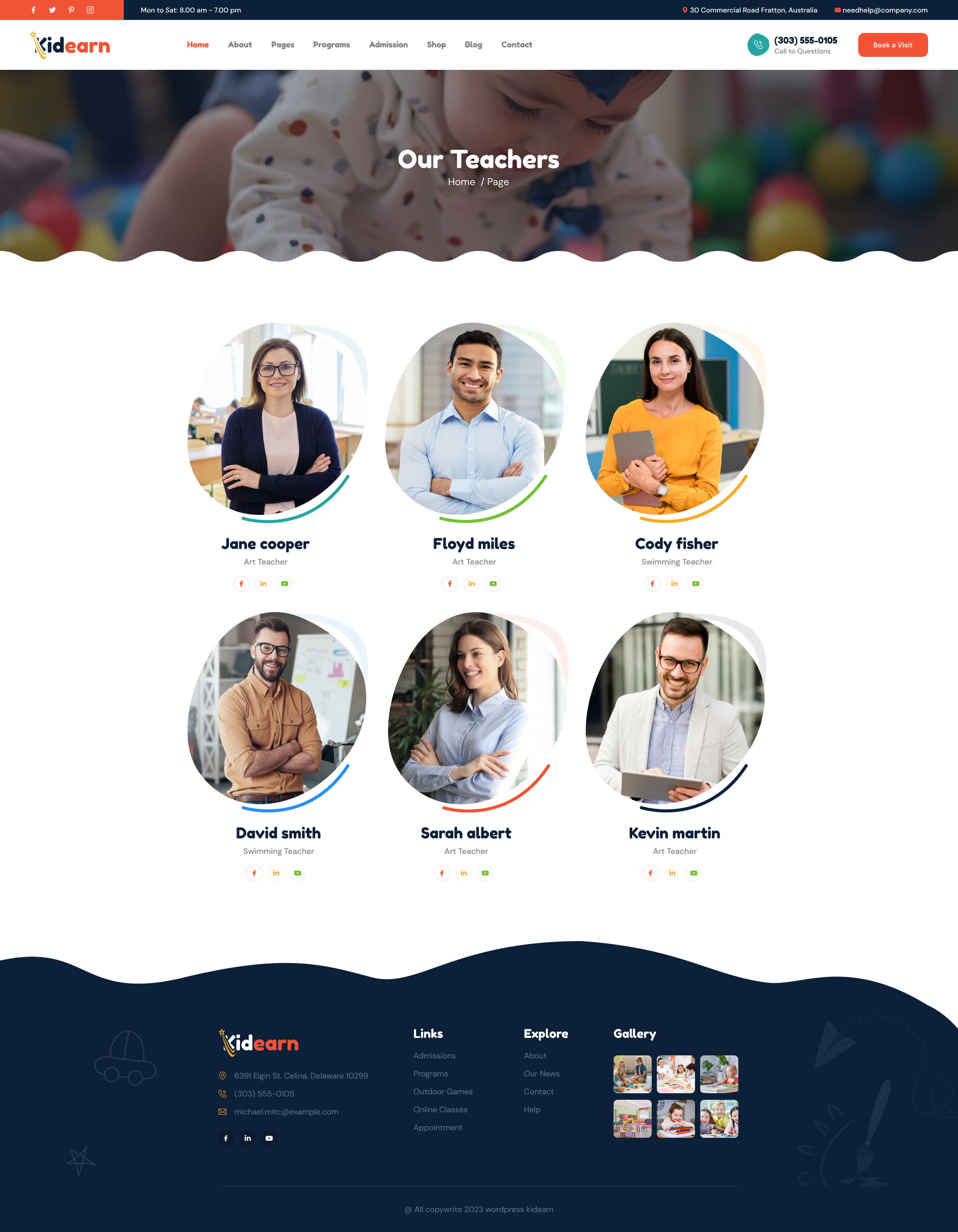 Kidearn - Kindergarten & Baby Care Figma Template by Pixydrops ...