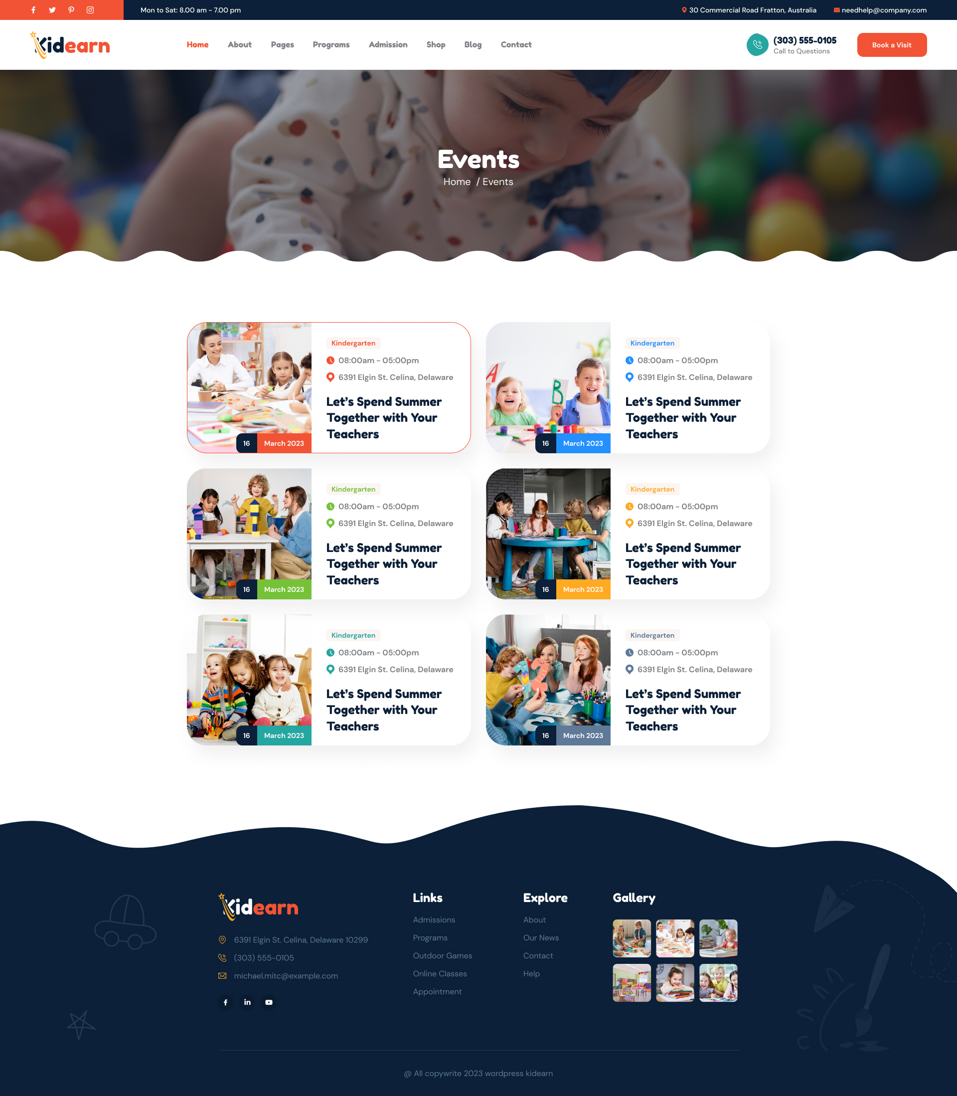 Kidearn - Kindergarten & Baby Care Figma Template by Pixydrops ...