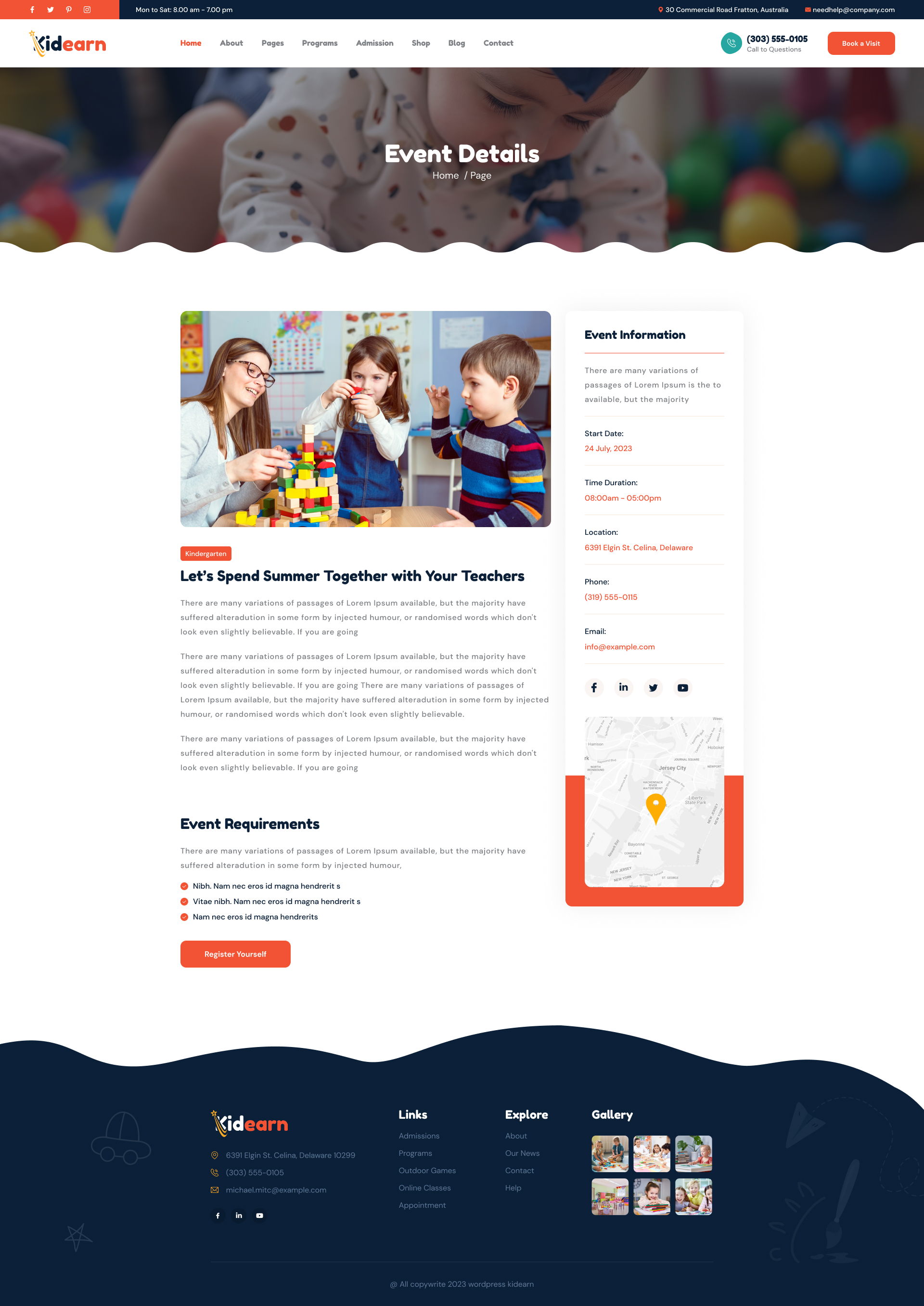 Kidearn - Kindergarten & Baby Care Figma Template by Pixydrops ...